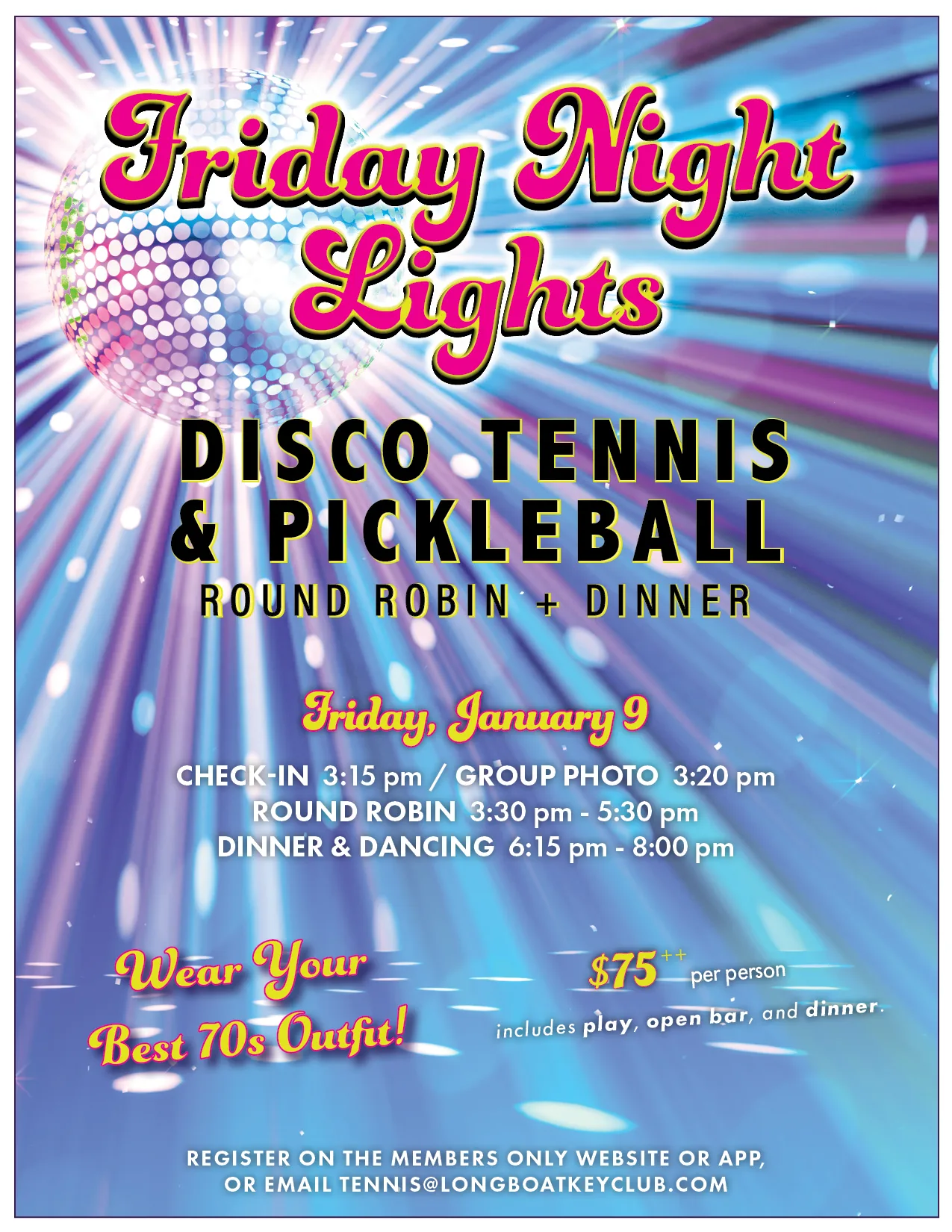 FNL Disco Tennis & Pickleball Round Robin & Dinner • Tennis Resorts Online